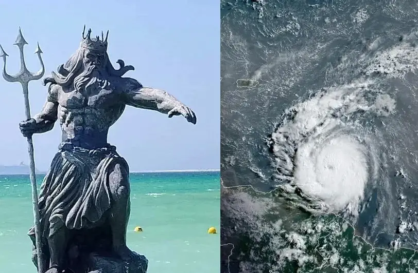 Yucatecos organize destruction of Poseidon statue ahead of Hurricane ...